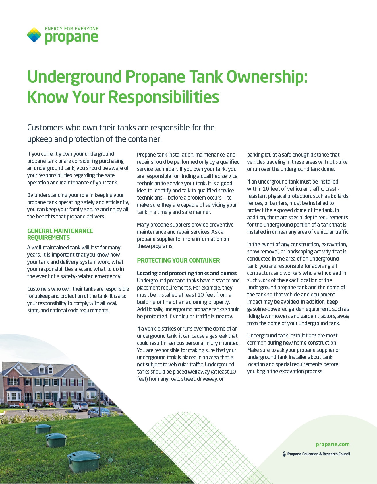 Underground Propane Tank Ownership Brochure | PERC