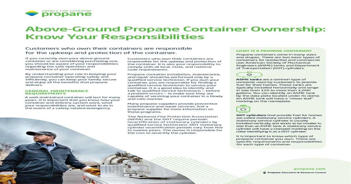 Above-Ground Propane Tank Ownership Brochure | PERC